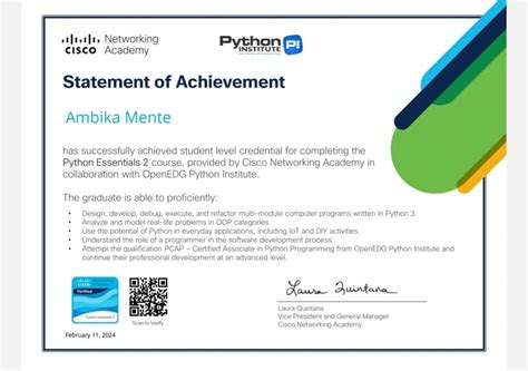 Menthe Ambika On Linkedin Ciscocertification Cisco Python