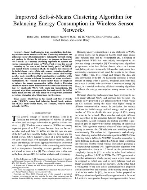 Pdf Improved Soft K Means Clustering Algorithm For Balancing Energy