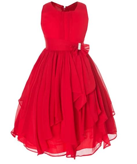 Бальное платье без рукавов с круглым вырезом и бантом для девочек