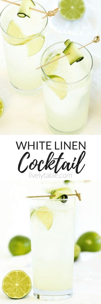 White Linen Cocktail Recipe Cocktails Made With Gin Sweet