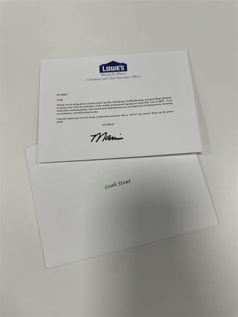 Im Truly Honored To Receive This Recognition From Marvin Ellison Ceo