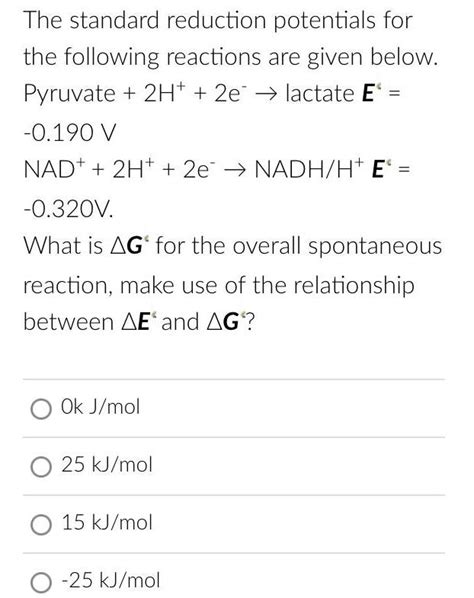 [answered] The Standard Reduction Potentials For The Following Kunduz