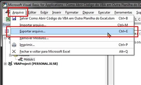 como abrir código do vba em outra planilha do excel