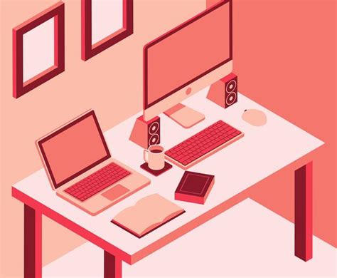 isometric workspace 217297 vector art at vecteezy