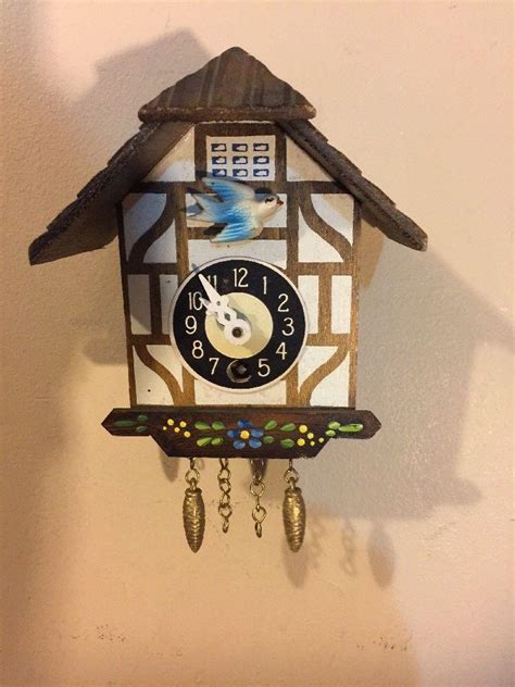Vintage Miniature Made In German Cuckoo Clock Bird 1885811878
