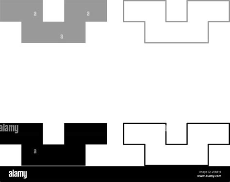 Pit With Square Hole Ground Dimple Set Icon Grey Black Color Vector