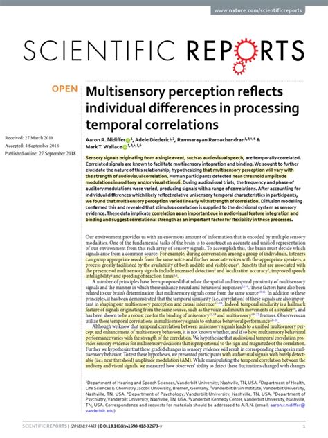Multisensory Perception Reflects Individual Differences In Processing Temporal Correlations