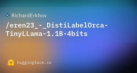 RichardErkhov Eren DistiLabelOrca TinyLLama B Bits Hugging Face