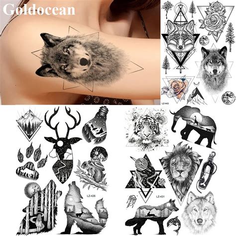 GoldOcean Tribal Sprey Ge Ici D Vmeler Kartmalar Siyah Geometrik Alt Gen Kurt Erkek Su Ge