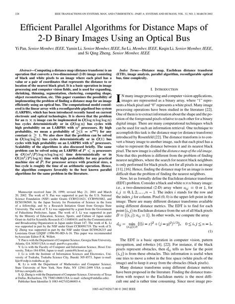 pdf efficient parallel algorithms for distance maps of 2d binary