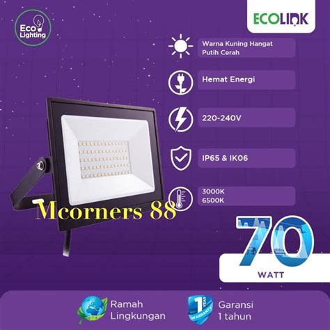 Jual Ecolink Flood Light Led Lampu Sorot 70 Watt Shopee Indonesia