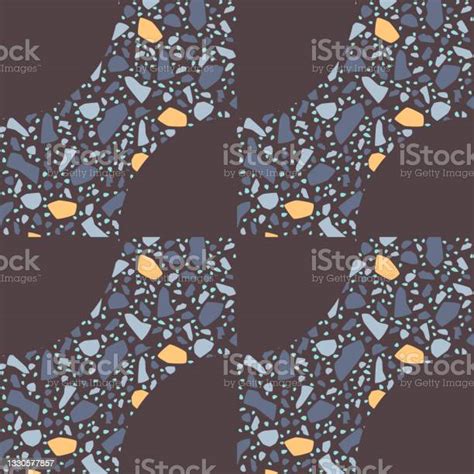 테라초 텍스처 벡터 원활한 패턴 내츄럴 한 색상 회색 기하학적 모양대리석 돌 화강암 어두운 갈색 배경에 유리 타일 바닥 벽 직물