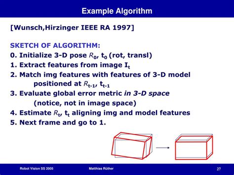 PPT ROBOT VISION Lesson Object Tracking and Visual Servoing Matthias Rüther PowerPoint