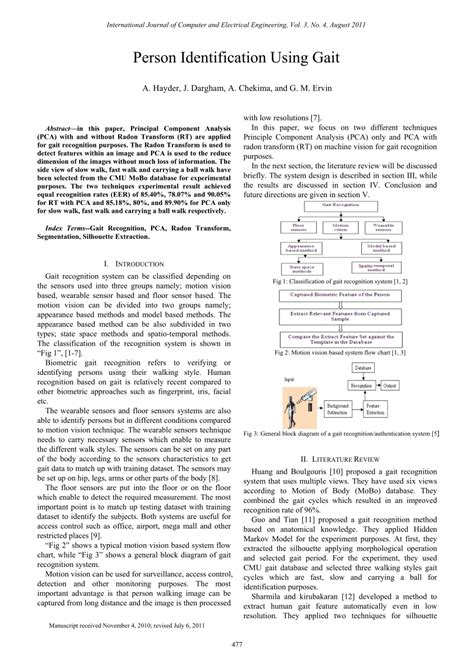 Pdf Person Identification Using Gait