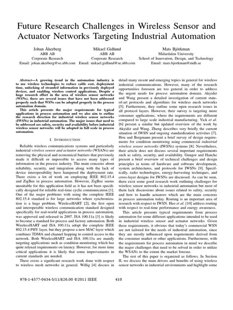 Future Research Challenges In Wireless Sensor And Actuator Networks Targeting Industrial