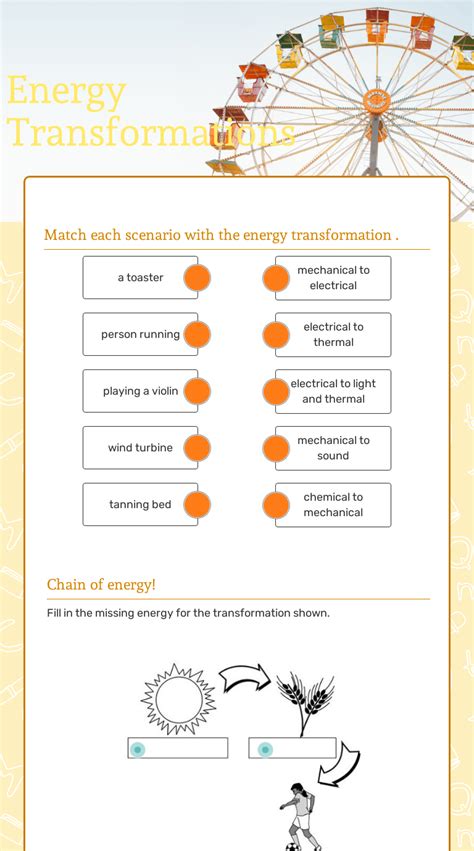 Energy Transformation Worksheets Printable Grammar Worksheett