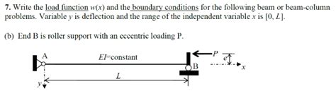 Solved 7 Write The Load Function Wx And The Boundary