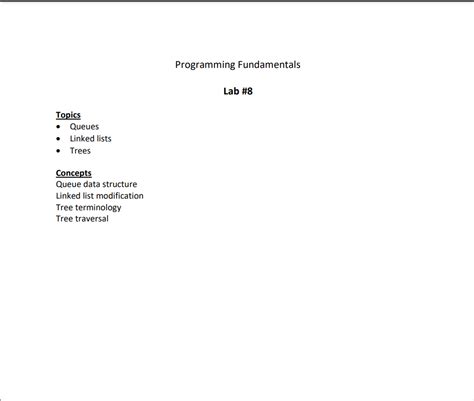 solved topics queues linked lists trees concepts queue