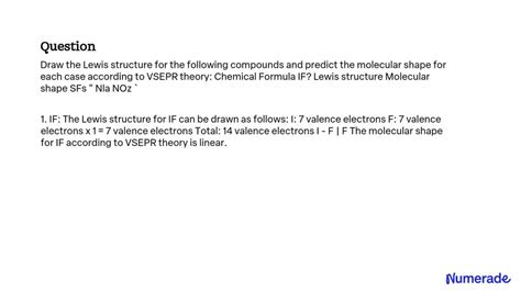 SOLVED Text Draw The Lewis Structure For The Following Compounds And Predict The Molecular