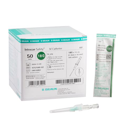 B Braun Peripheral Iv Catheter Introcan Safety 18 Gauge 1 25 Inch