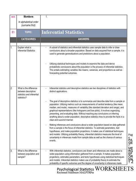 Inferential Statistics Pdf