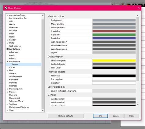Bug Appearance Colors Can T Change Color And Theme In Rhino 7 SR0 2020 5 22 Public Build 7 0