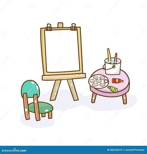 Illustration Set Of Art Supplies Stock Illustration Illustration Of