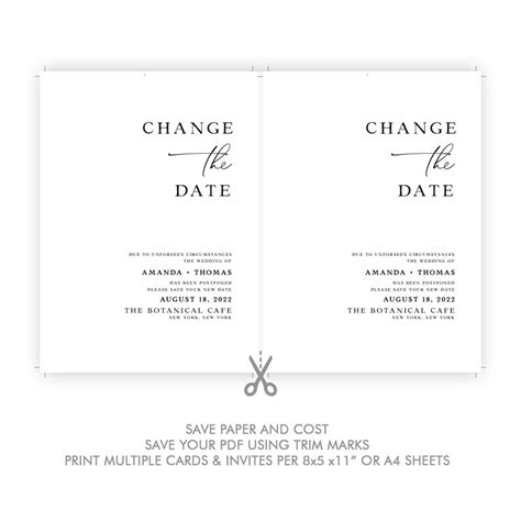 Change The Date Save The Date Change The Date Template Save Etsy