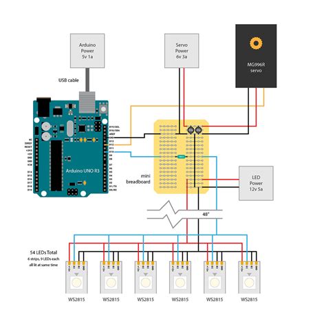 Did I Get This Schematic Right Uno R3 Mg996r Servo Ws2815 General Electronics Arduino Forum