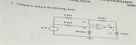 1 Compute V0 And I0 In The Following Circuit