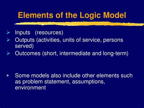 PPT USING A LOGIC MODEL FRAMEWORK FOR PROGRAM PLANNING AND EVALUATION PowerPoint Presentation