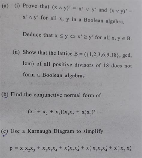 A I Prove That Xy Xy And Xy Xy For All X Y In A Boolean