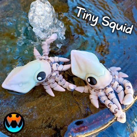 3d Printable Tiny Squid By Cinderwing3d