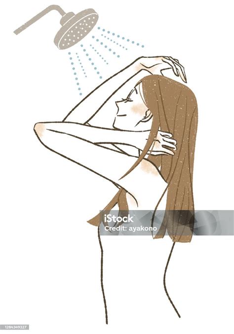Woman Taking A Shower Stock Illustration Download Image Now Women