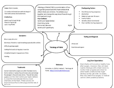 Concept Map Tetralogy Of Fallot Name Maria Gonzalez 11 Months Old Female Born With Tetralogy