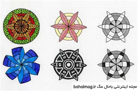 نقاشی گل با اشکال هندسی ️ بهترین تصاویر