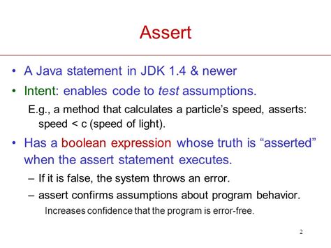 The Java Assert Statement 2 Assert A Java Statement In Jdk 14 And Newer