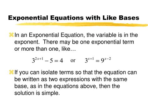 PPT Exponential Logarithmic Equations PowerPoint Presentation ID