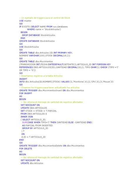 Ejemplos De Triggers En Sql Actualizado Agosto 2022