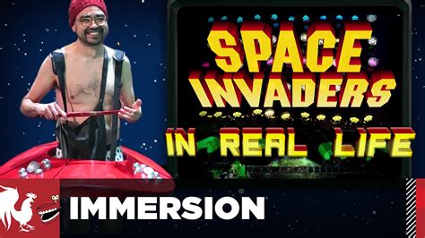the classic arcade video game space invaders recreated in real life