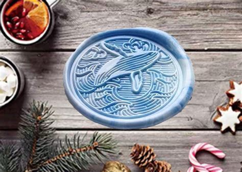 Whale And Wave Wax Seal Stamp Wedding Invitation Kit Etsy