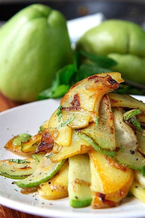 Sauteed Chayote Squash And Potatoes Recipe Recipe Chayote Recipes