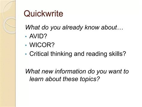 Avid Strategies For Ms Ela Pptx