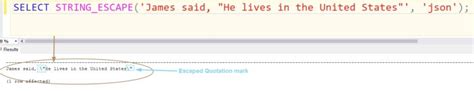 Stringescape Function In Sql Server Sql Server Guides