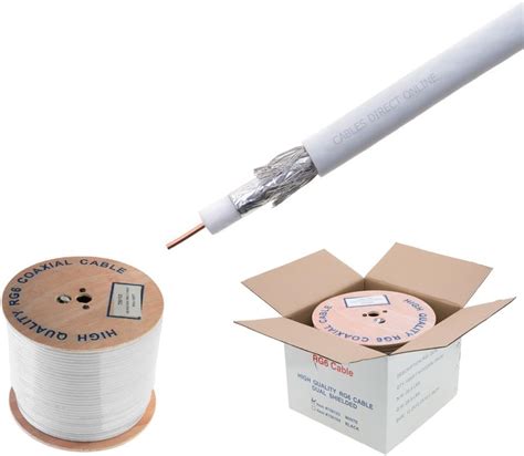 Rg6 500ft Dual Shield Coaxial Cable 18 Awg Copper Clad