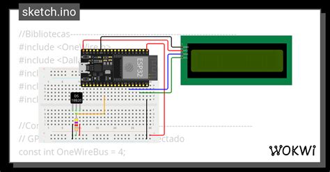 Lcd Ds18b20 Wokwi Esp32 Stm32 Arduino Simulator