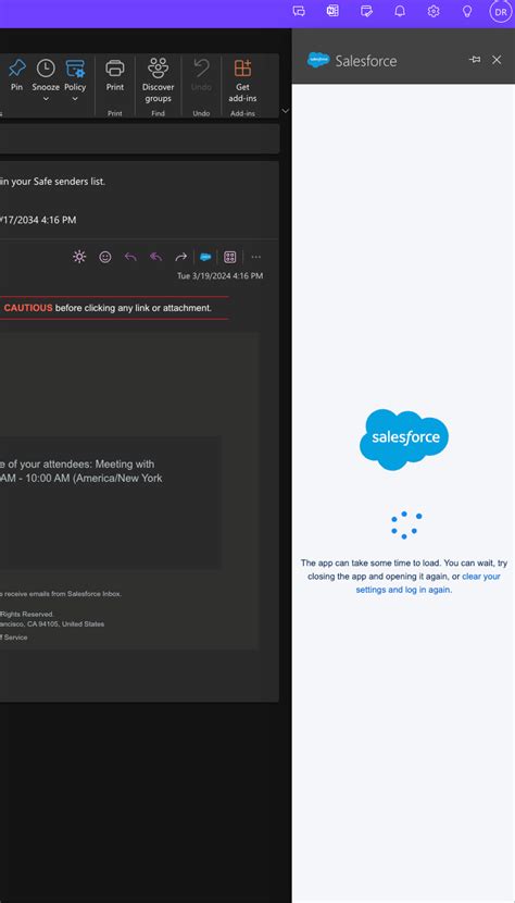 Salesforce Plugin On Outlook Web Not Working Microsoft Community