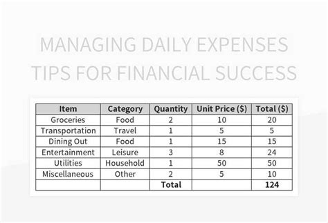 Managing Daily Expenses Tips For Financial Success Excel Template Free Download Pikbest