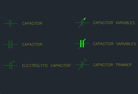 Capacitor Symbol Cad Blocks Dwg Schematic Symbols