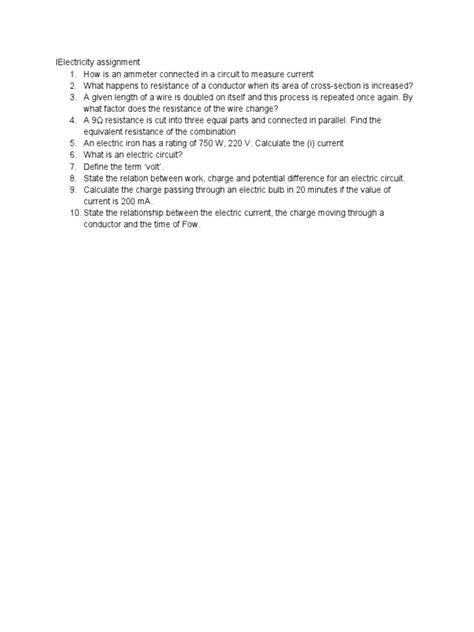 electricity assignment 1 pdf
